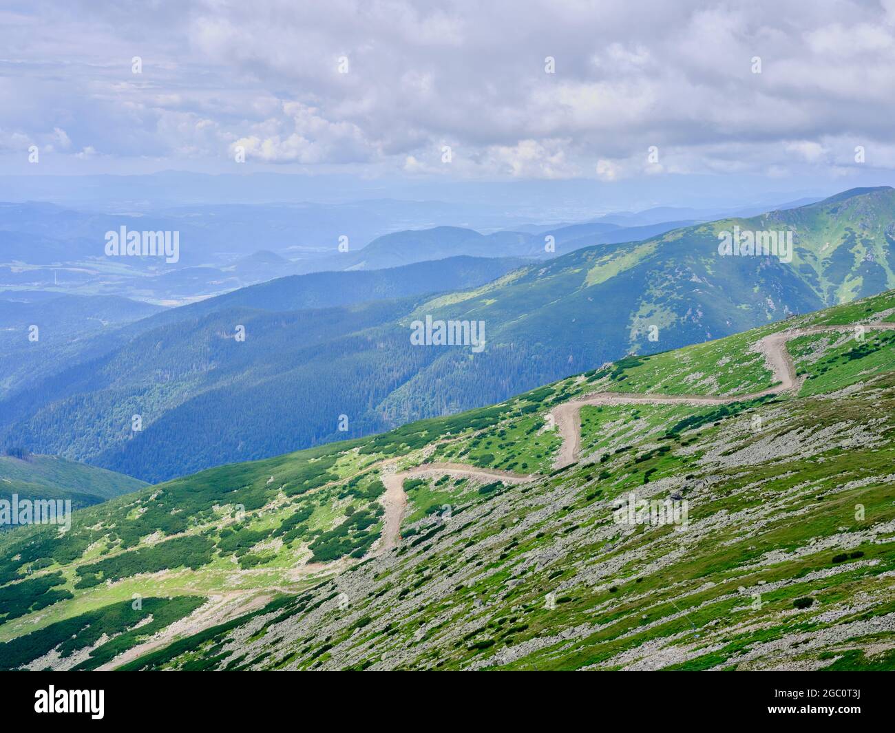 Winding path to the Chopok mountain, Slovakia in summer Stock Photo - Alamy