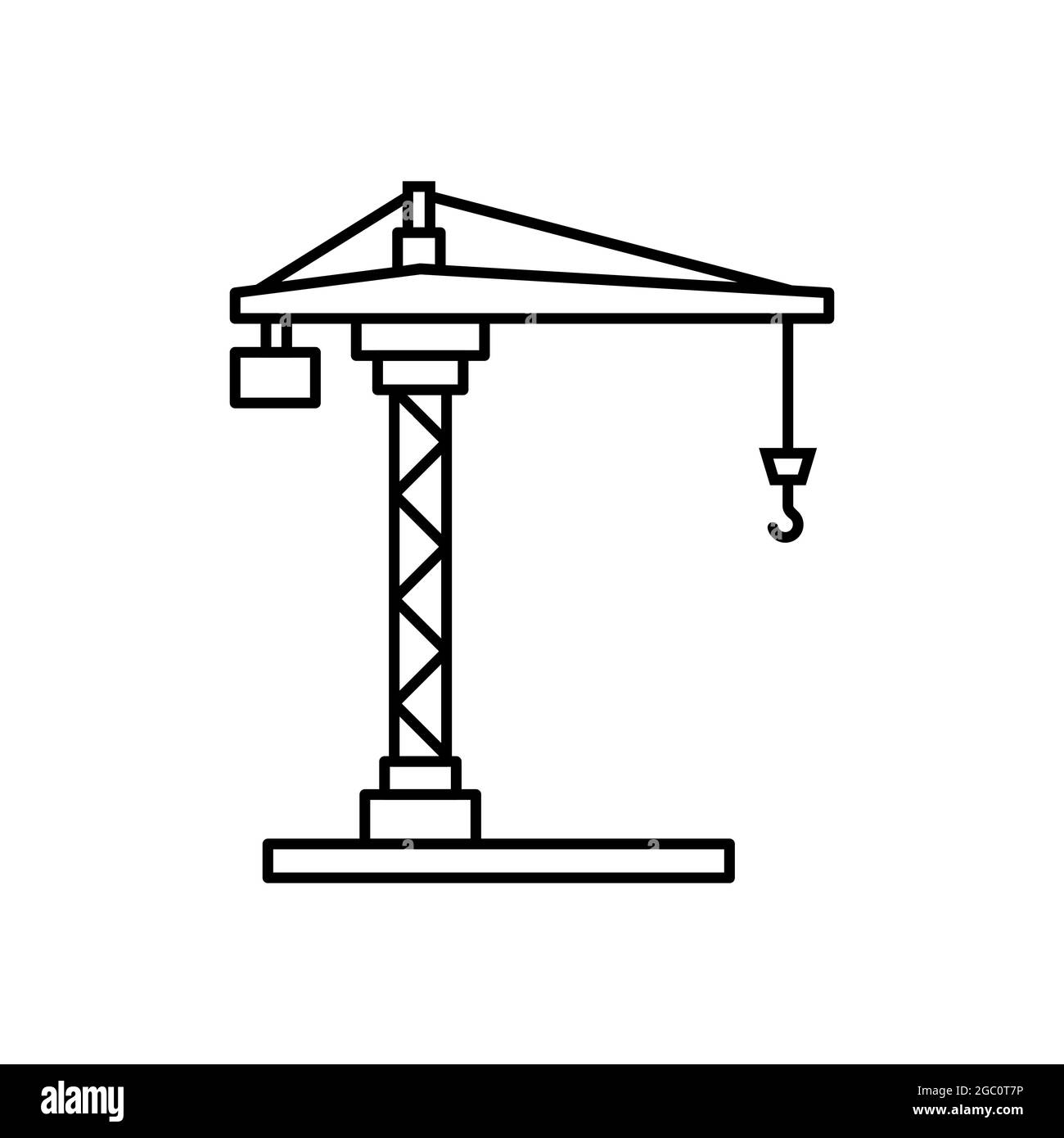 Construction crane line icon. Construction industry concept. Building ...