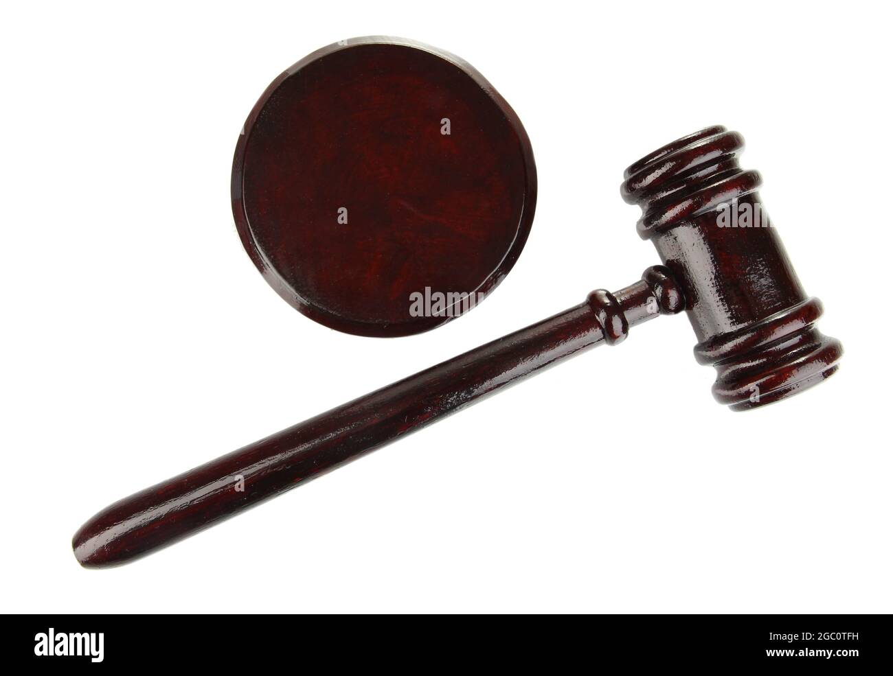 Wooden gavel isolated on white Stock Photo - Alamy