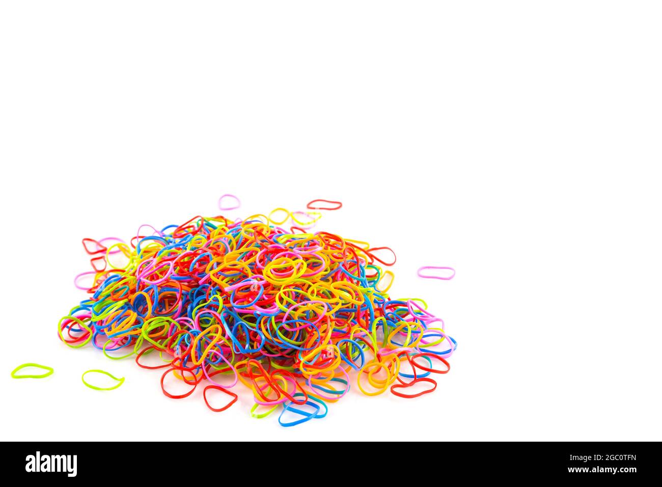 colorful rubberband isolated on white background Stock Photo - Alamy