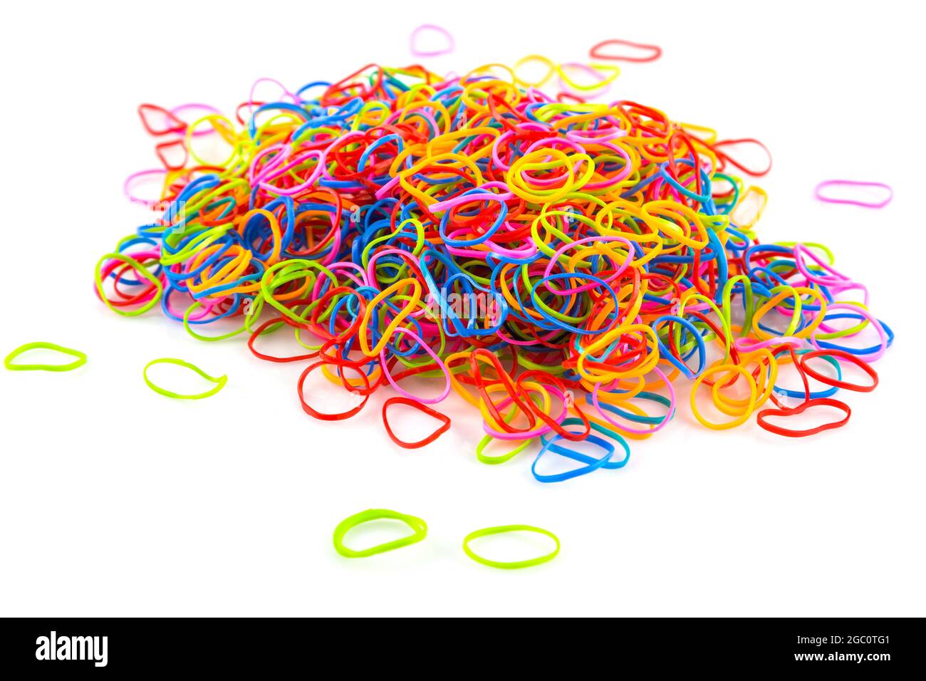 colorful rubberband isolated on white background Stock Photo - Alamy