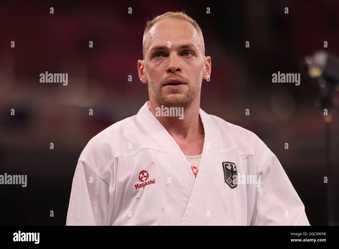 Tokyo, Japan. 06th Aug, 2021. Karate: Olympia, men, final round, 75kg/Kumite at Nippon Budokan ...