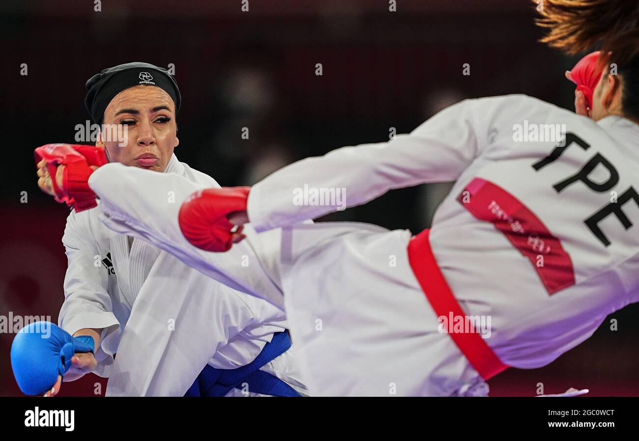 August 5, 2021: Sara Bahmanyar and Tzuyun Wen during karate at the ...