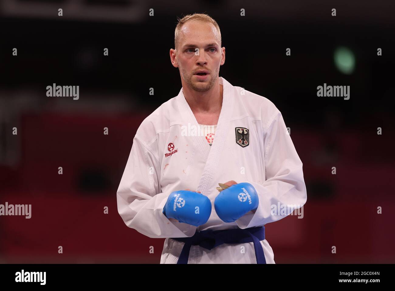 Tokyo, Japan. 06th Aug, 2021. Karate: Olympia, men, final round, 75kg/Kumite at Nippon Budokan ...