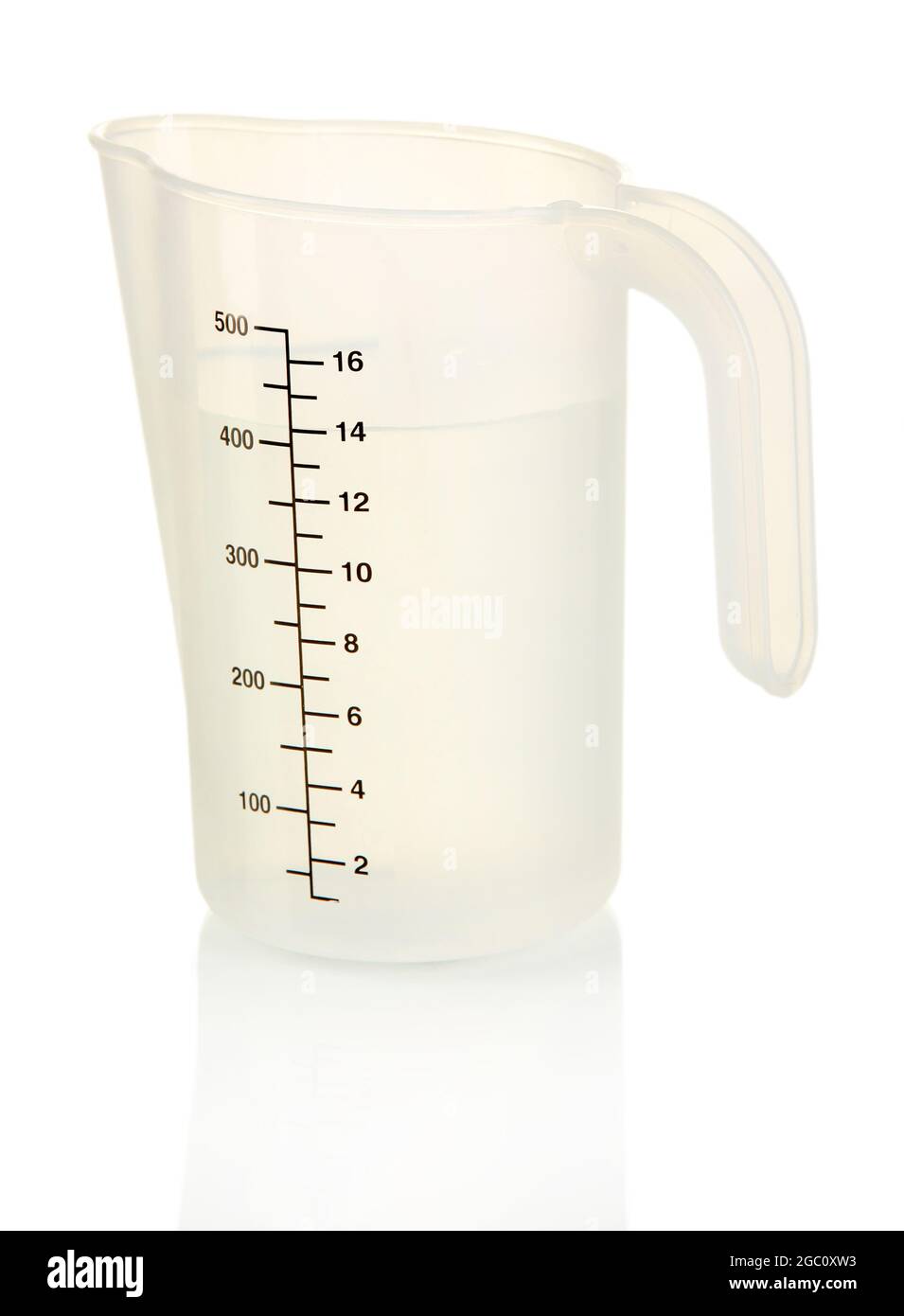 Measuring cup with water isolated on white Stock Photo - Alamy