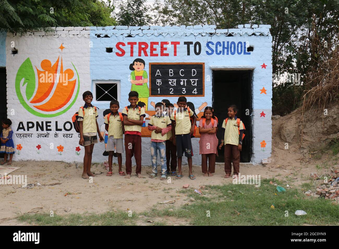 Noida, Uttar Pradesh, India - Sep 2019 : Students from rural/slum areas ...