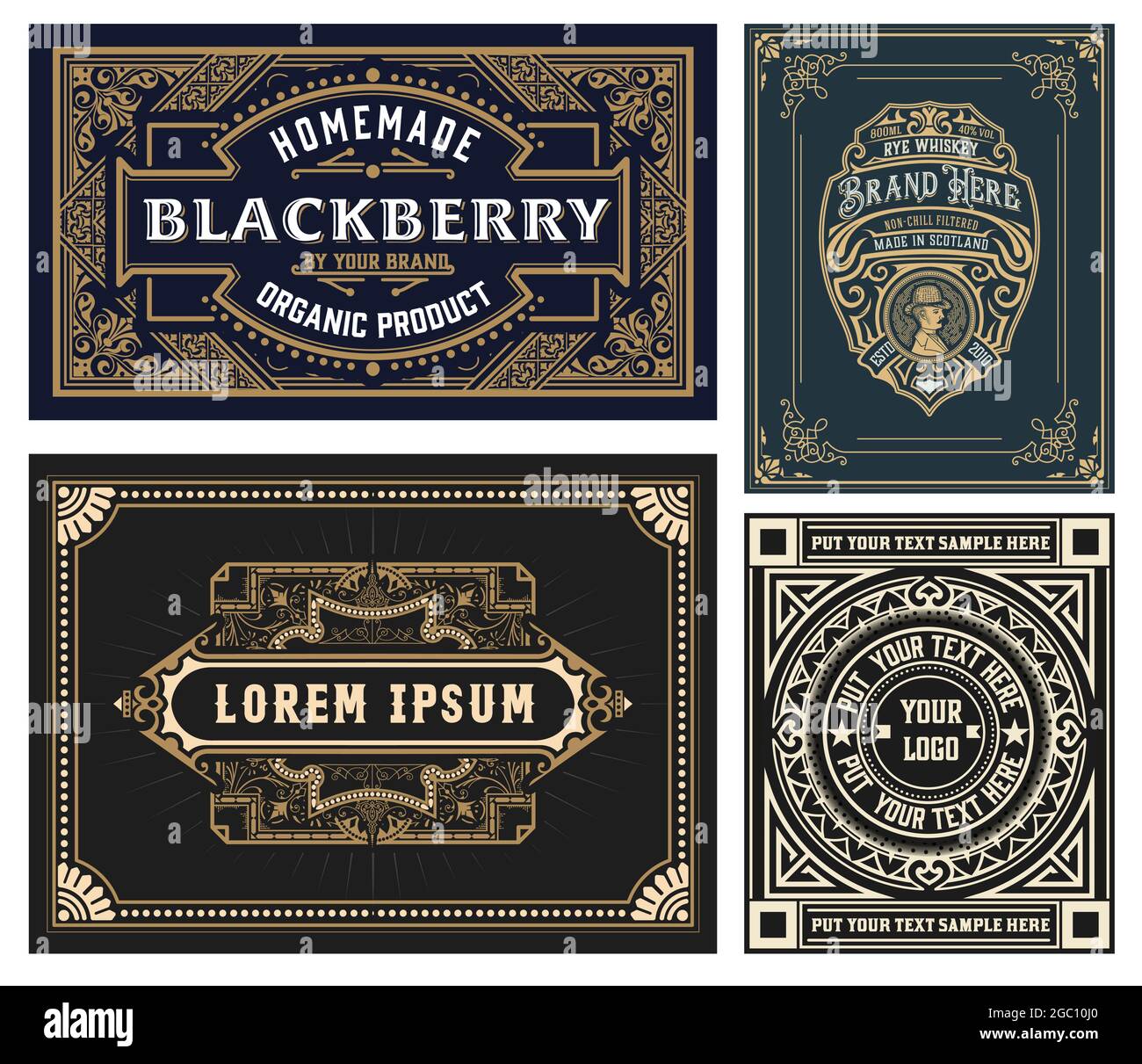 Set of 4 vintage labels for packing Stock Vector Image & Art - Alamy