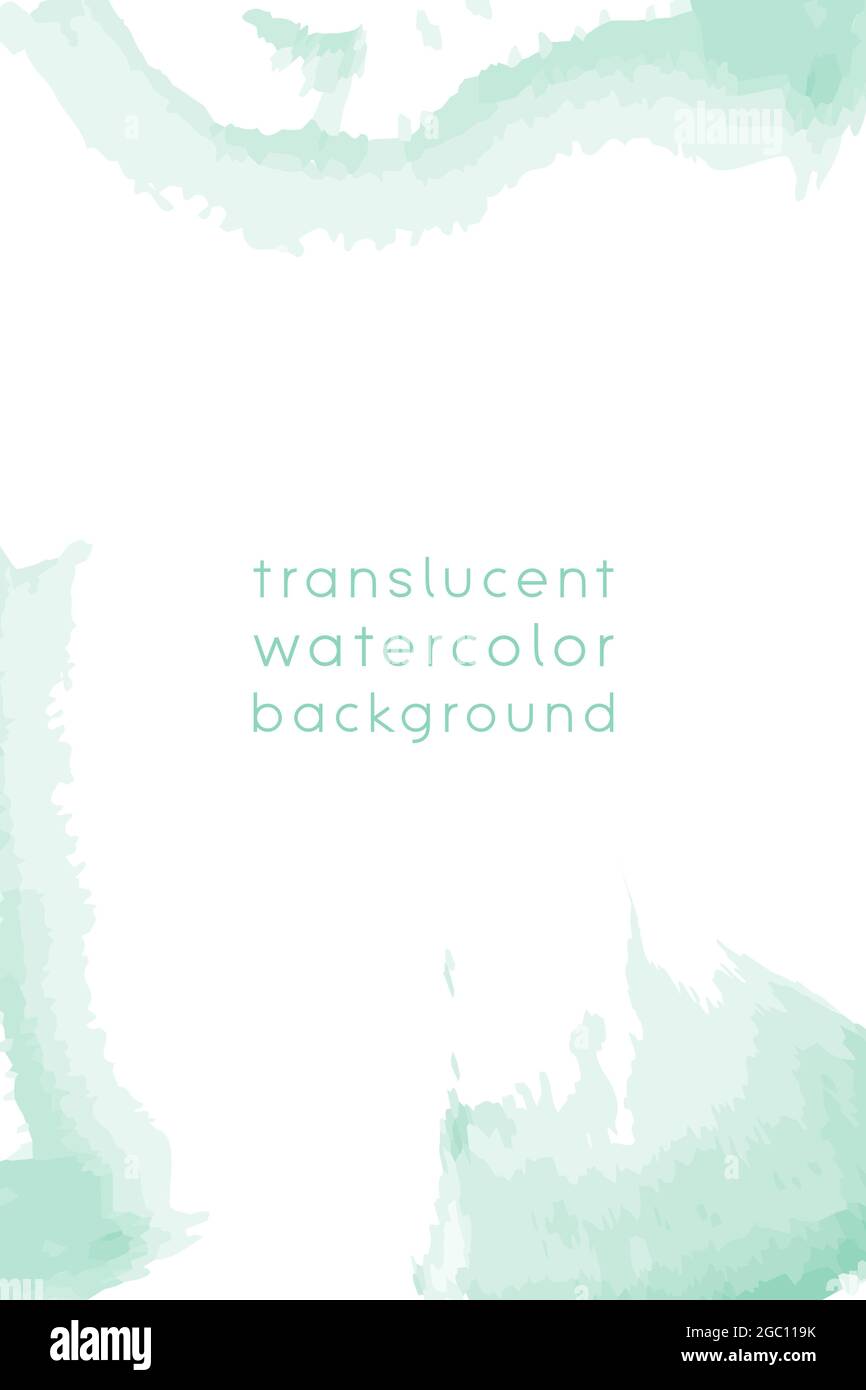 Watercolor frame template with copy space, abstract translucent water ...