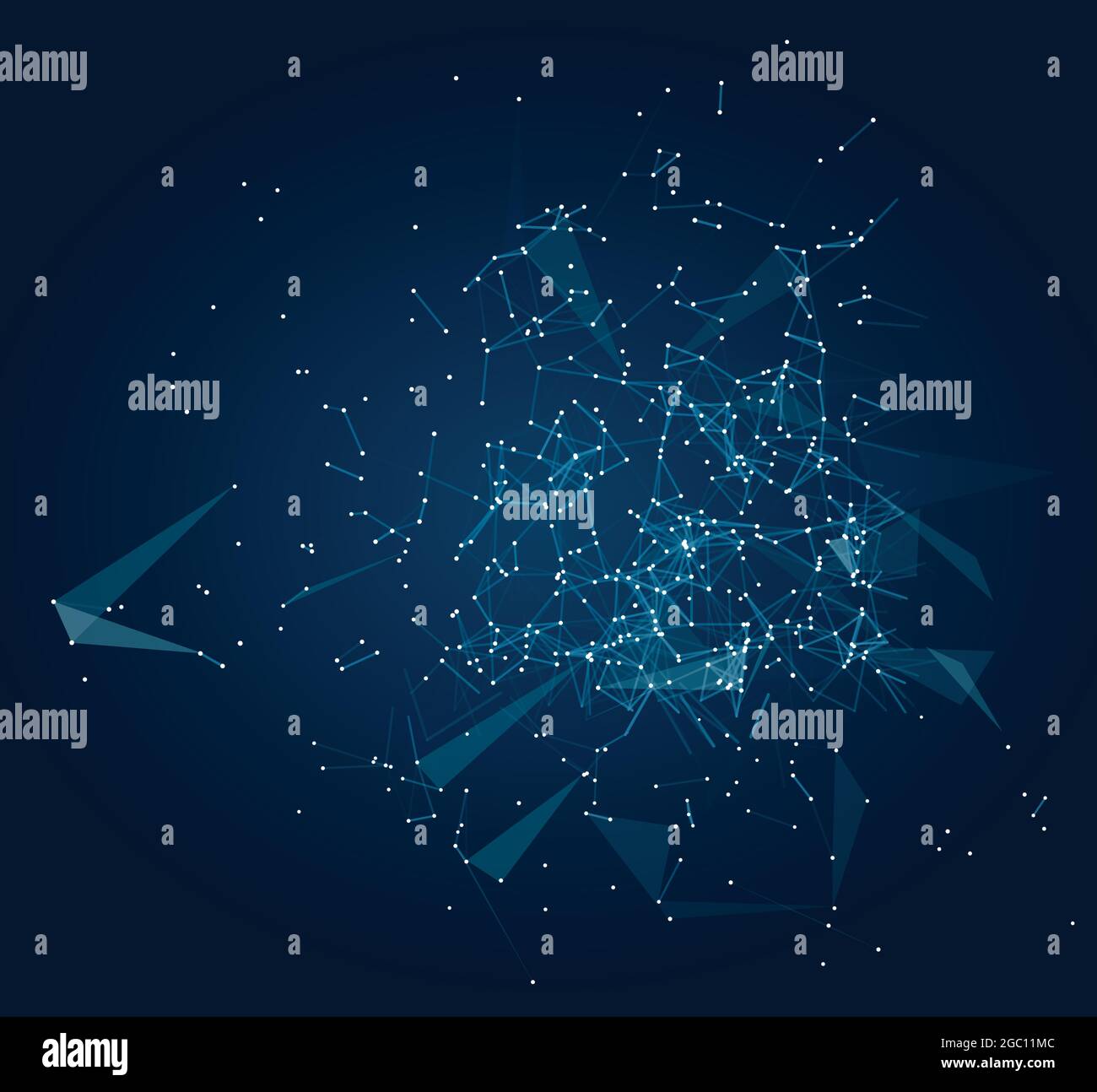 Abstract geometric shapes, technology and constellations, lines and ...