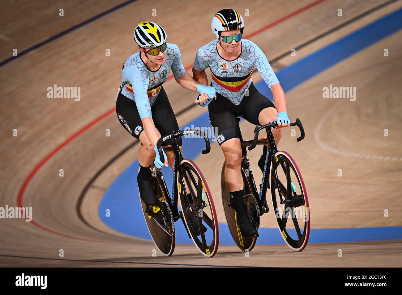 Belgian cyclist Jolien D'hoore and Belgian cyclist Lotte Kopecky ...