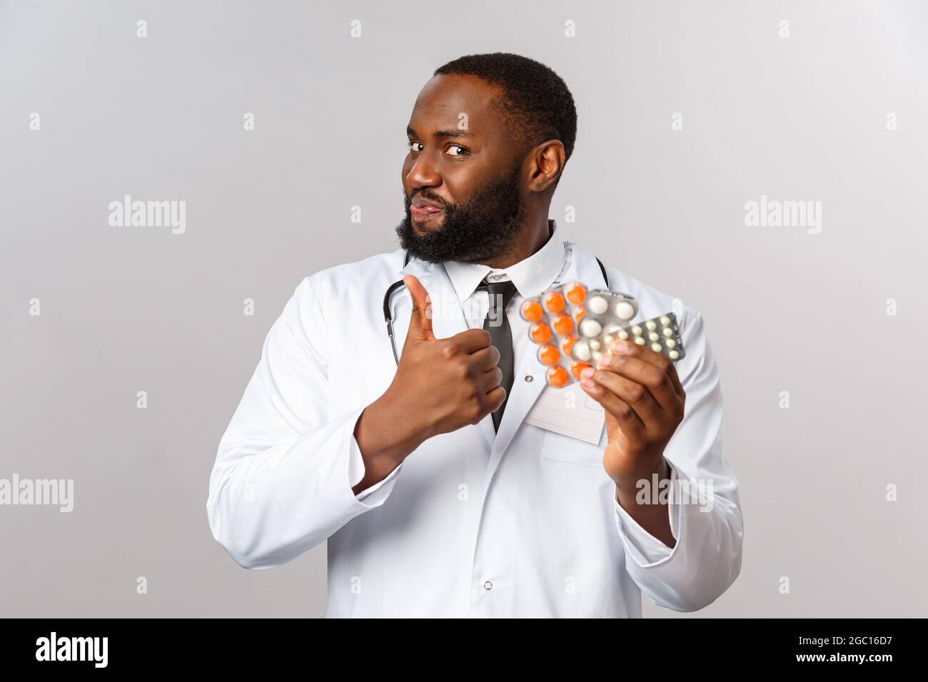Flu, disease, healthcare and medicine concept. Portrait of handsome ...