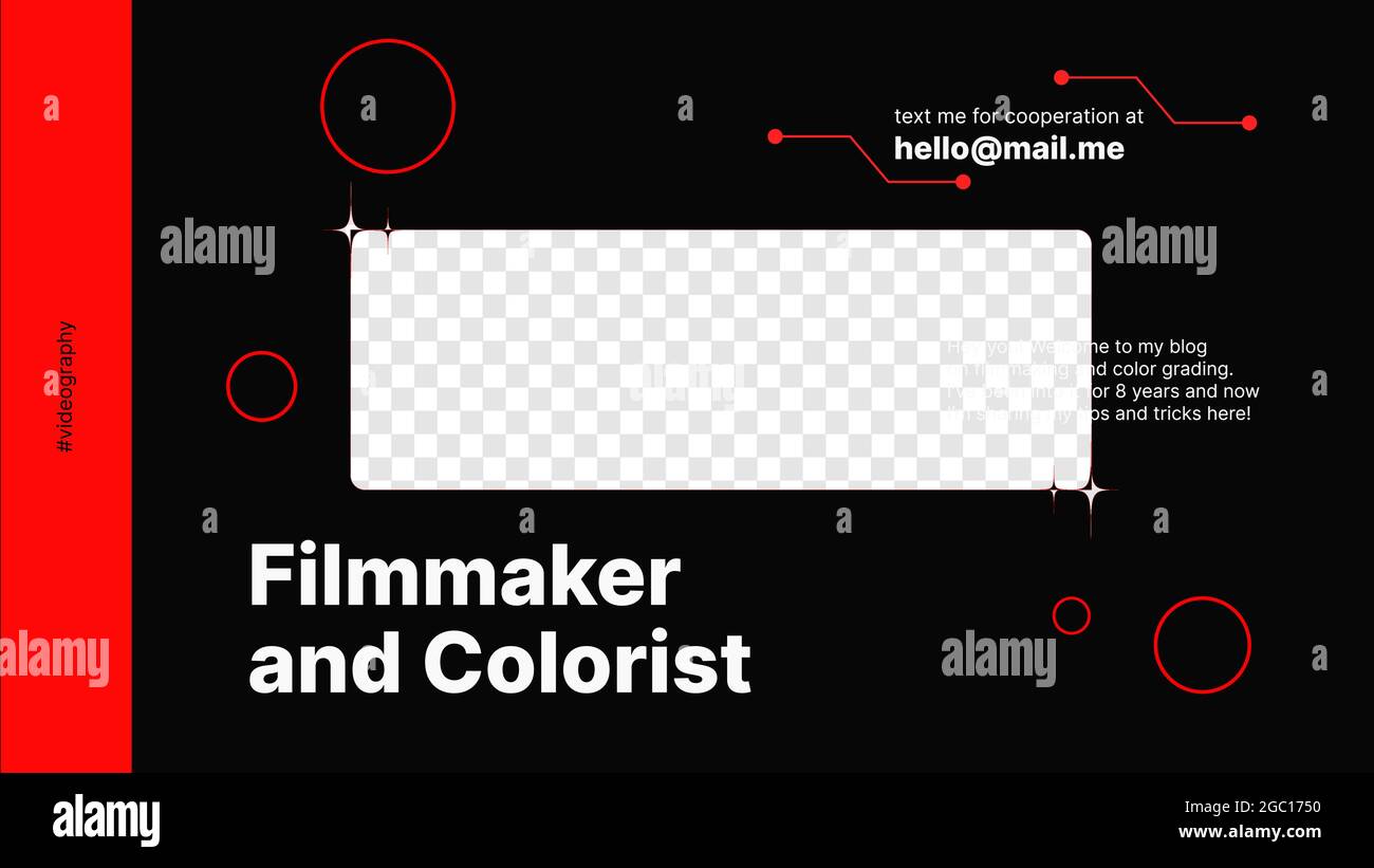 Black and Red Banner For Filmmaker and Colorist Channel on Video ...