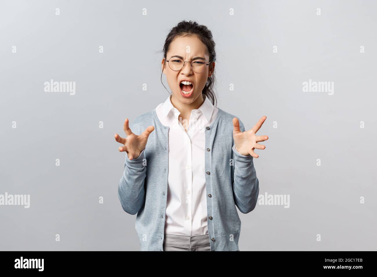 Emotions, people and lifestyle concept. Angry pissed-off, sick and ...