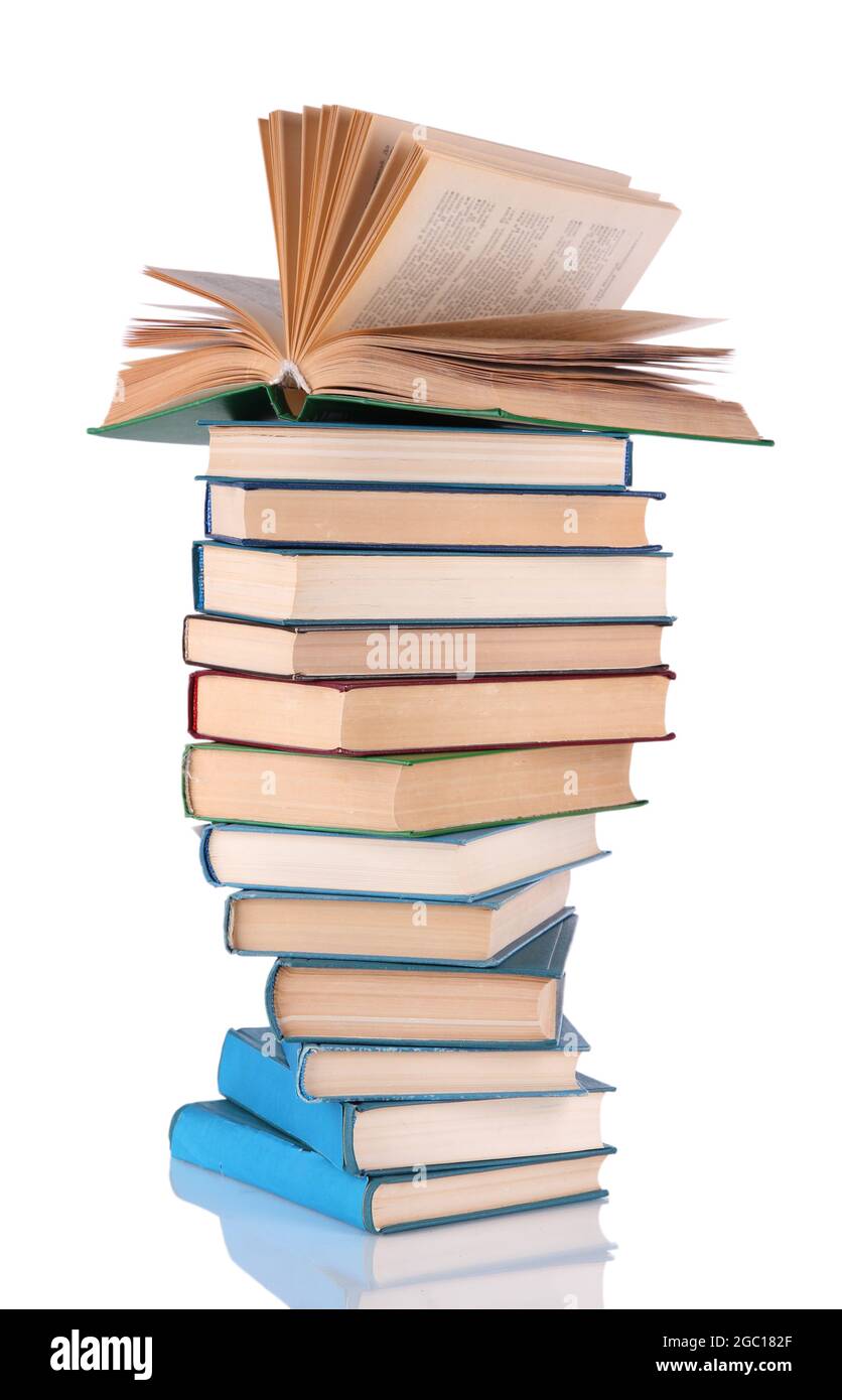Spiral books isolated on white Stock Photo - Alamy