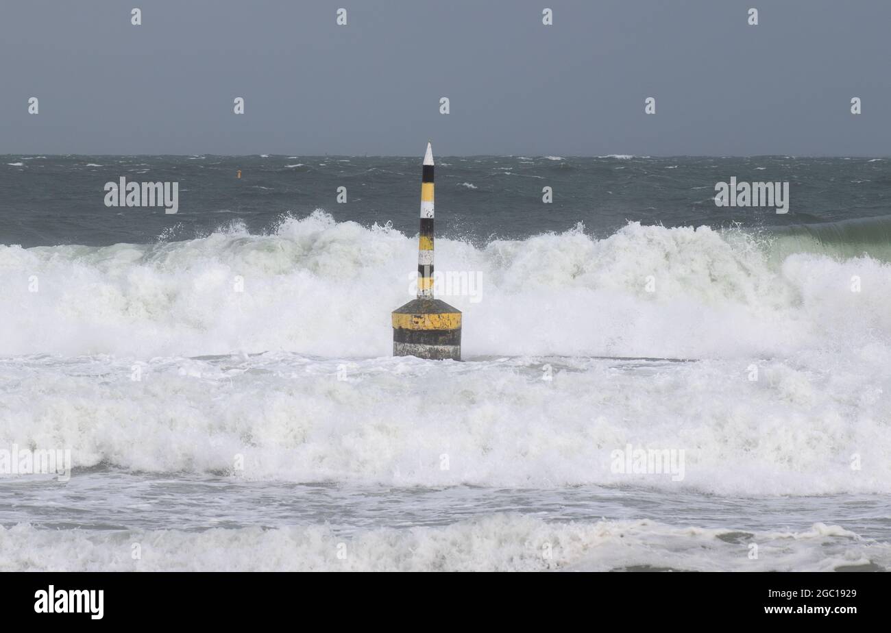 Cottesloe Pylon during winter storm Stock Photo - Alamy