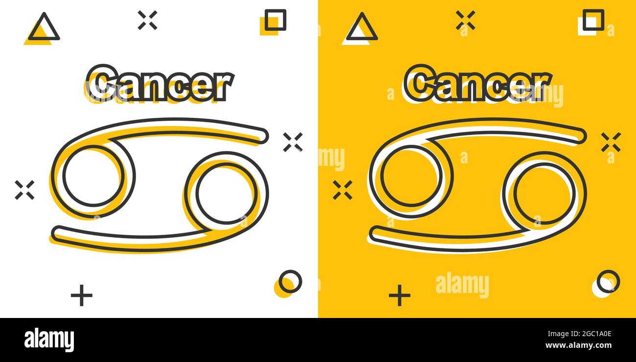 Vector cartoon cancer zodiac icon in comic style. Astrology sign ...
