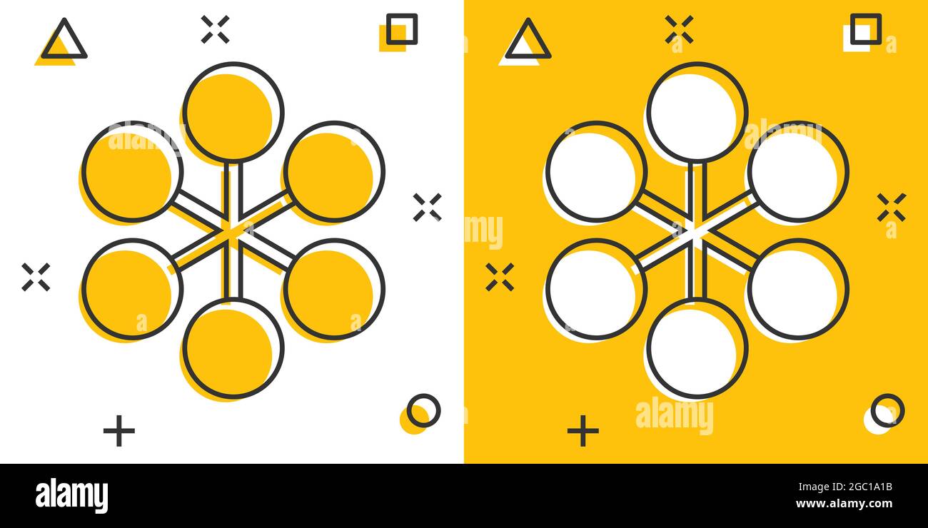 Vector cartoon structure diagram icon in comic style. Chart ...