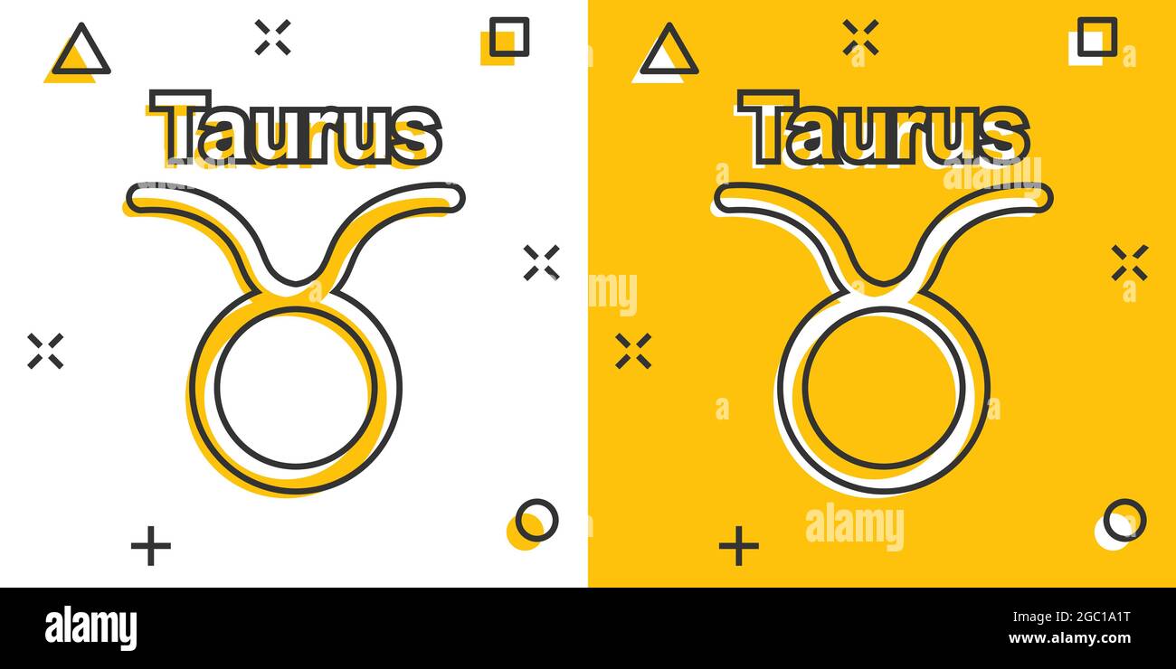 Vector cartoon taurus zodiac icon in comic style. Astrology sign ...