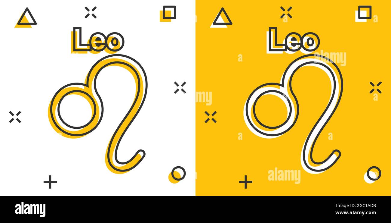 Vector cartoon leo zodiac icon in comic style. Astrology sign ...