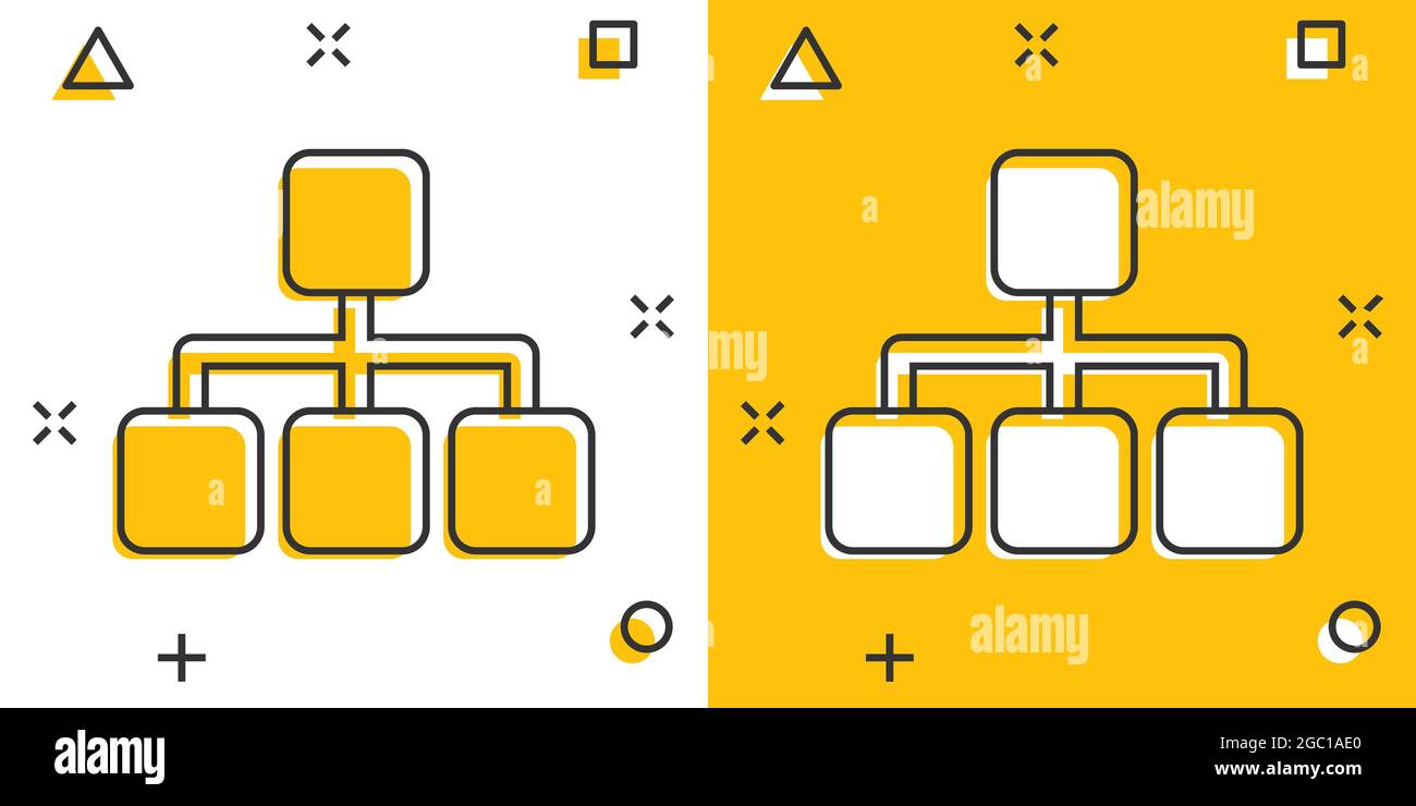 Vector cartoon structure diagram icon in comic style. Chart ...