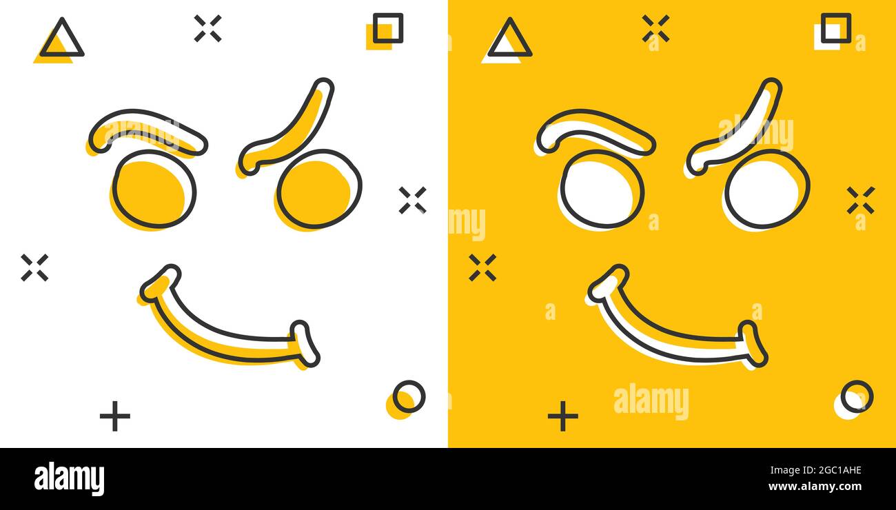 Vector cartoon smile with tongue icon in comic style. Smile face sign ...