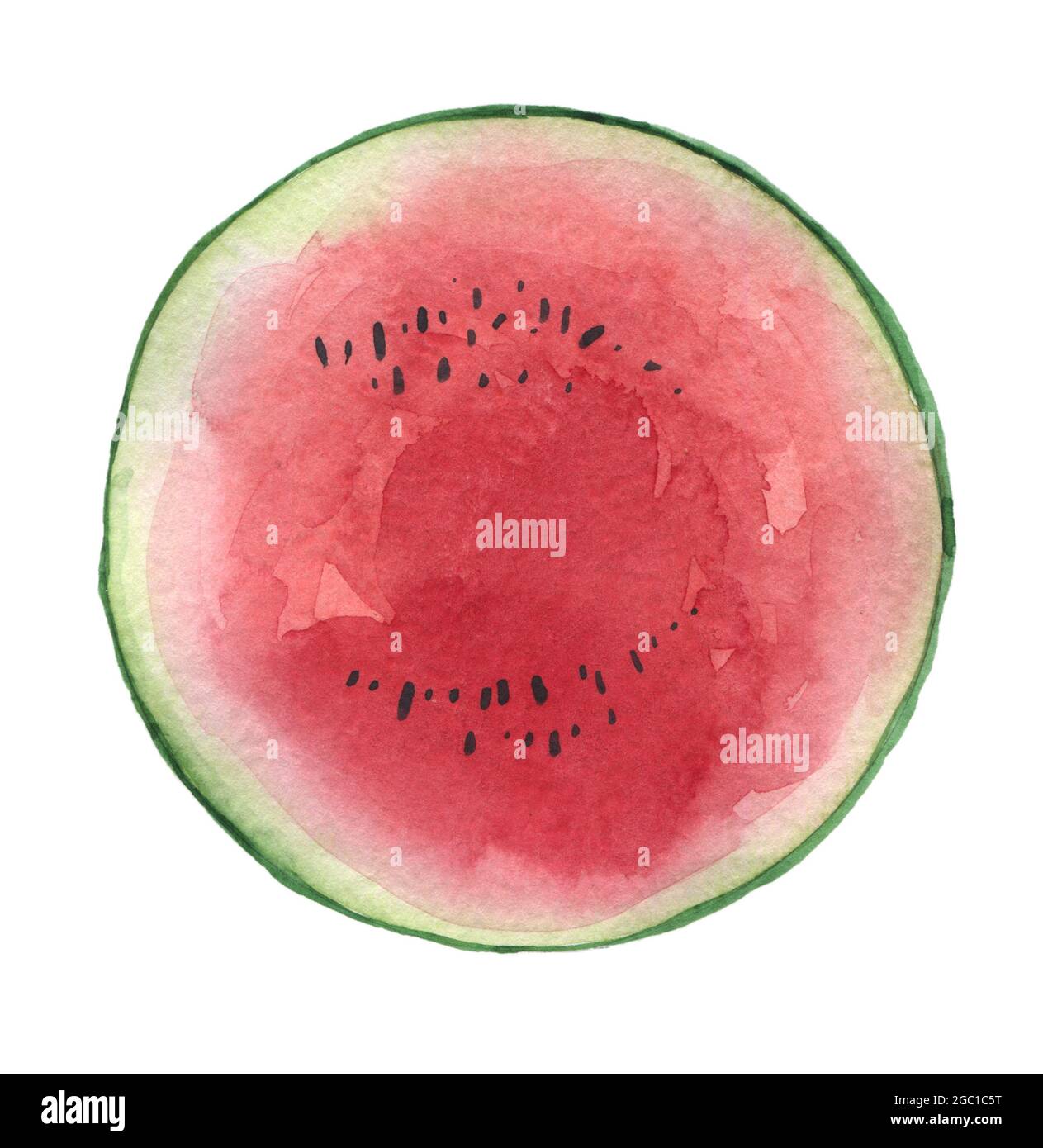 Watercolor watermelon slice Stock Photo - Alamy
