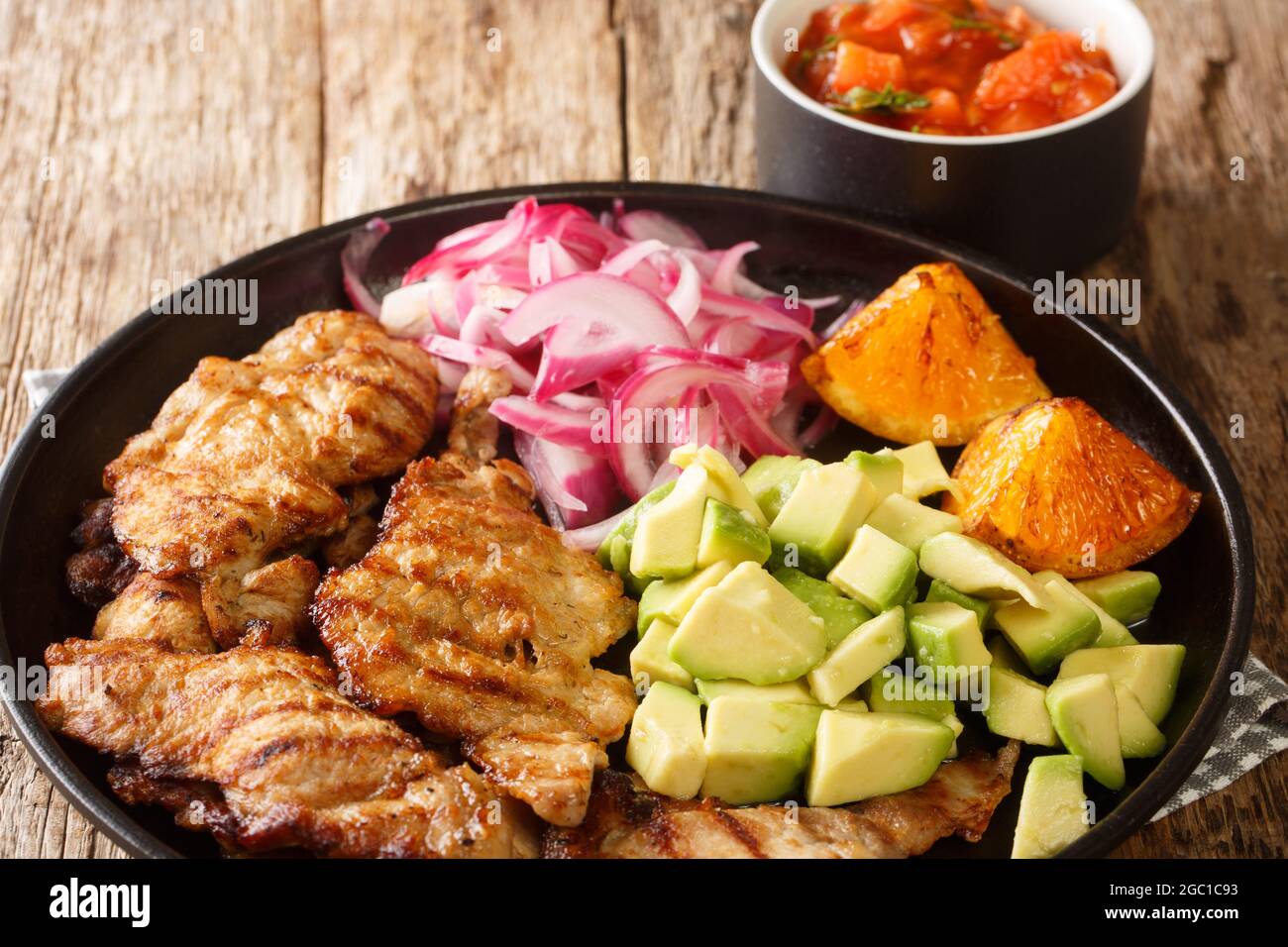 Poc chuc is a Mexican meat dish consisting of thin pork cutlets ...