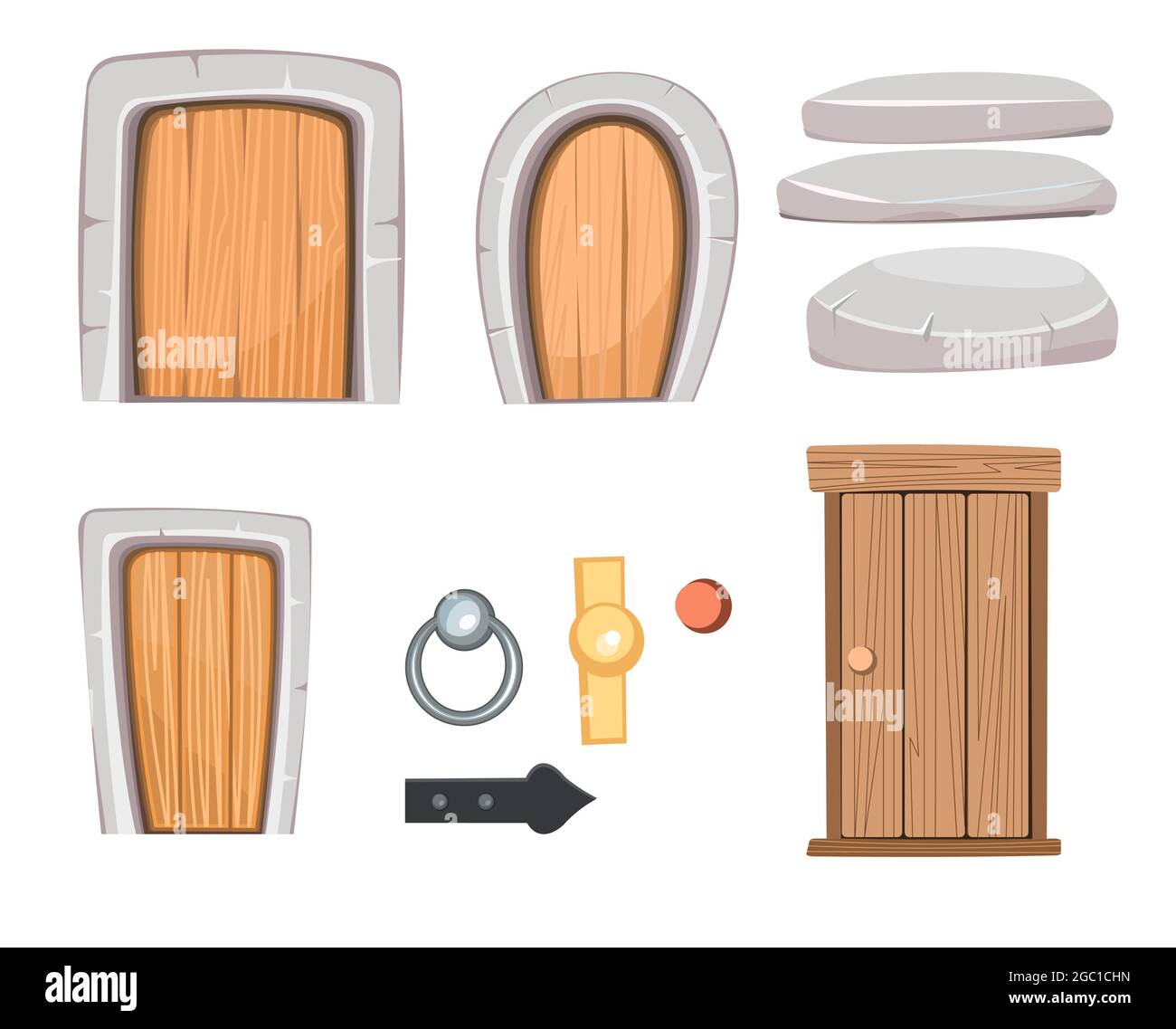 Exterior stone doorway Stock Vector Images - Alamy