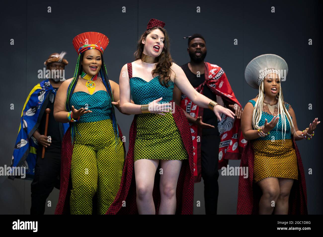 Performers from Shona the Musical Choir at a photocall for the launch ...