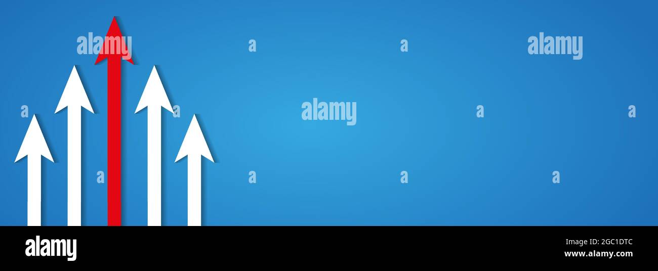 Background from business and leadership concept. Arrows of different ...