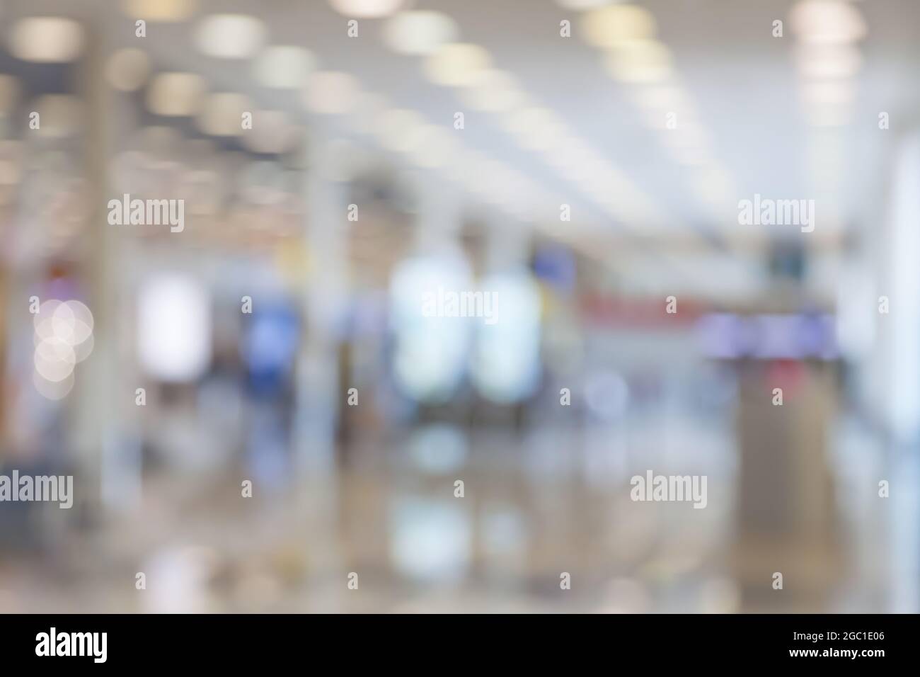 Big hall in airport - defocused blured background Stock Photo - Alamy