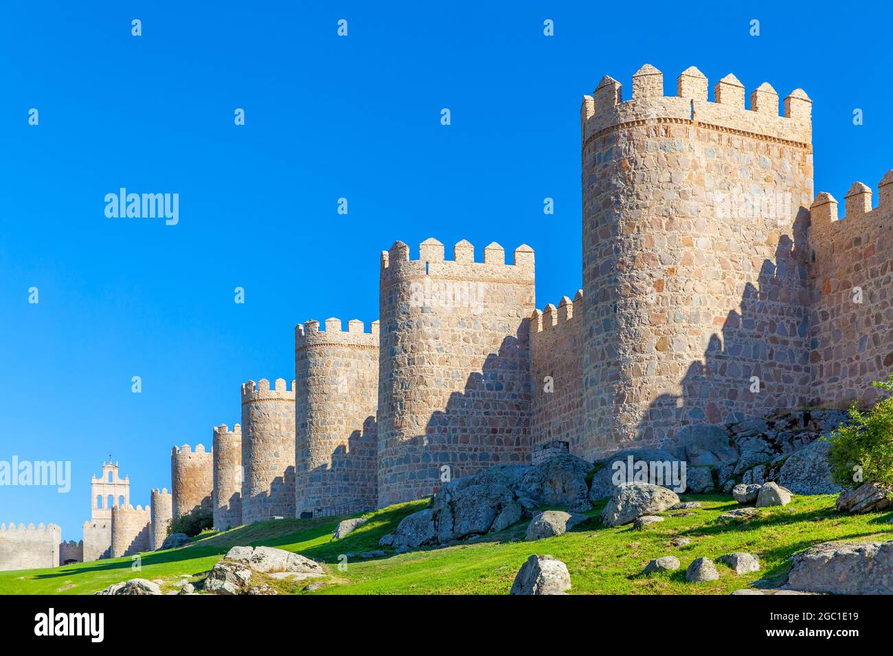 Scenic medieval city walls of Avila in Spain Stock Photo - Alamy