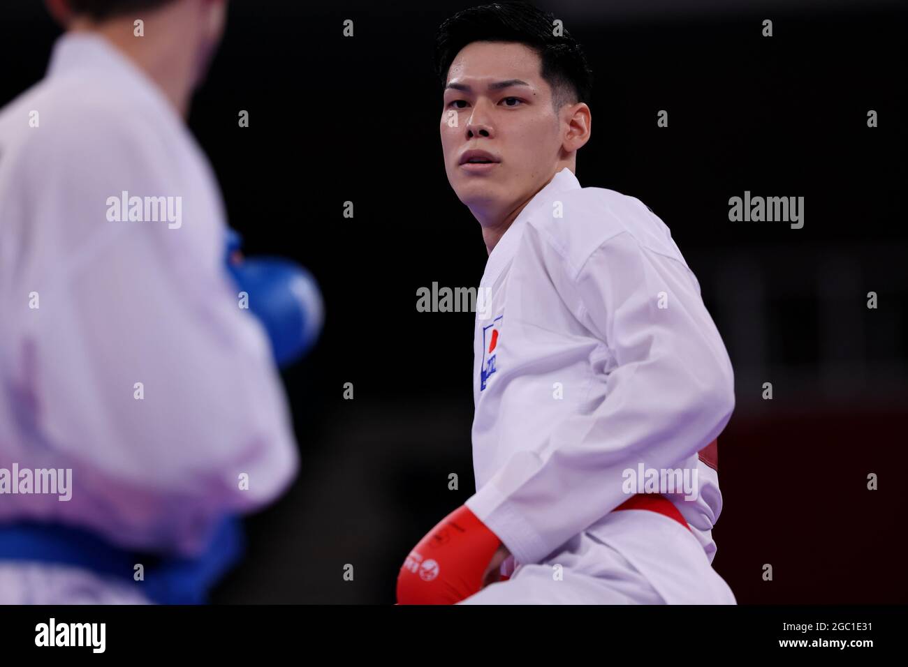 Tokyo, Japan. 6th Aug, 2021. Ken Nishimura (JPN) Karate : Men's Kumite-75kg Elimination Round ...