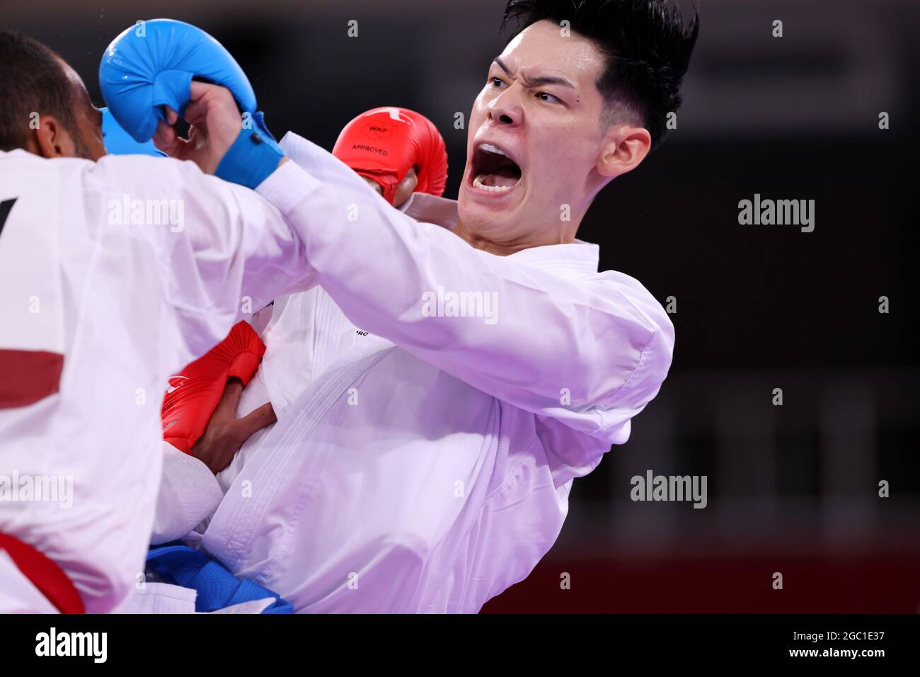 Tokyo, Japan. 6th Aug, 2021. Ken Nishimura (JPN) Karate : Men's Kumite ...