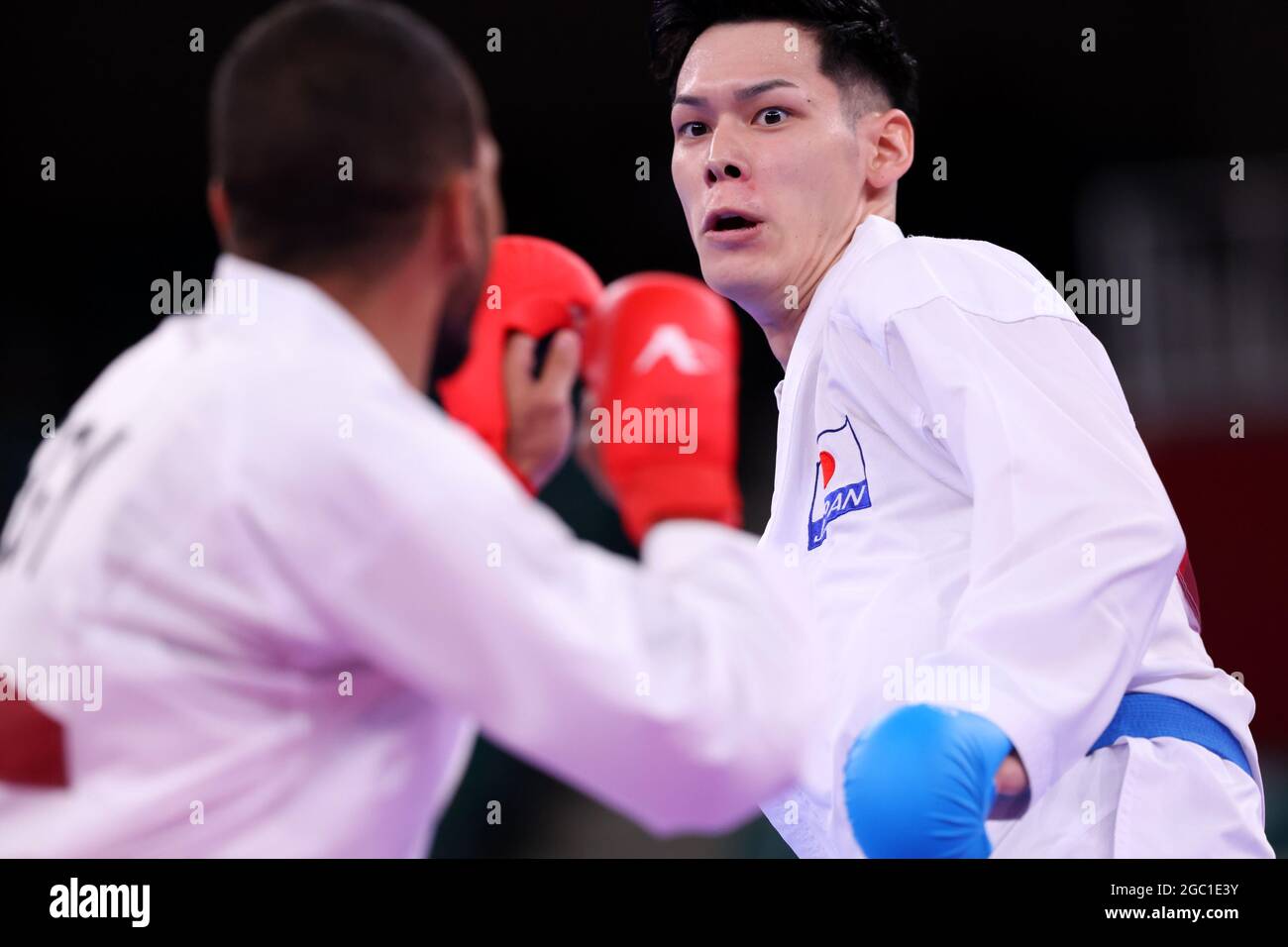 Tokyo, Japan. 6th Aug, 2021. Ken Nishimura (JPN) Karate : Men's Kumite ...