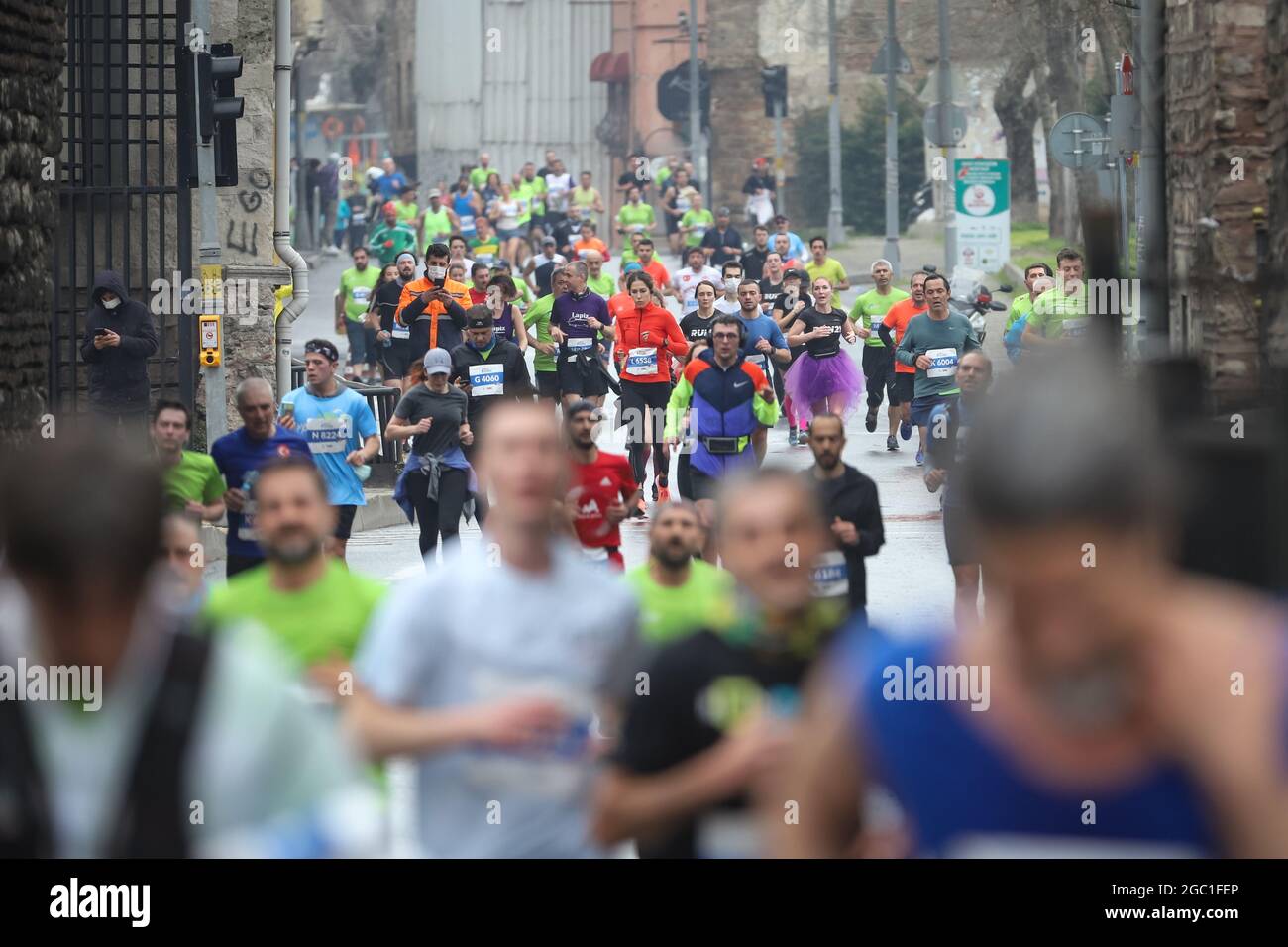 ISTANBUL, TURKEY - APRIL 04, 2021: Athletes running Istanbul Half ...