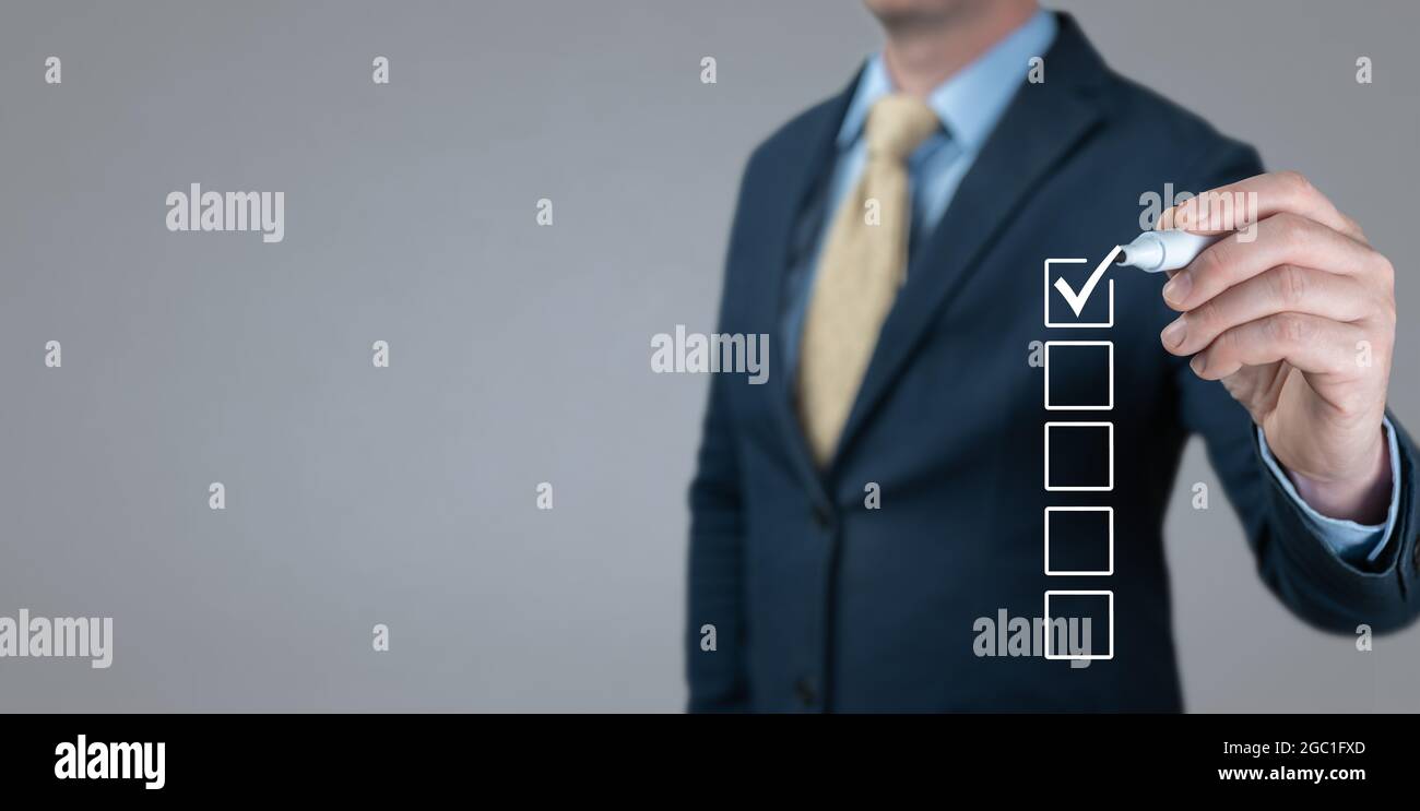 Businessman Making Right Decision. Checklist concept, Businessman ...