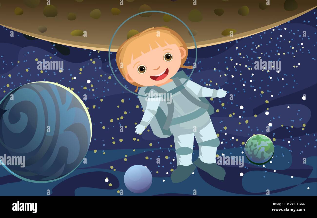 Animated Astronaut In Darkness