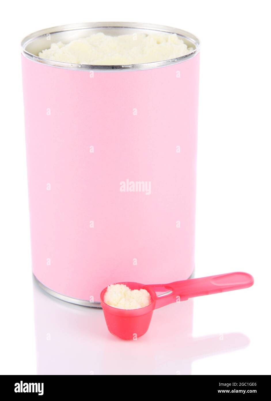 Powdered milk for baby isolated on white Stock Photo - Alamy