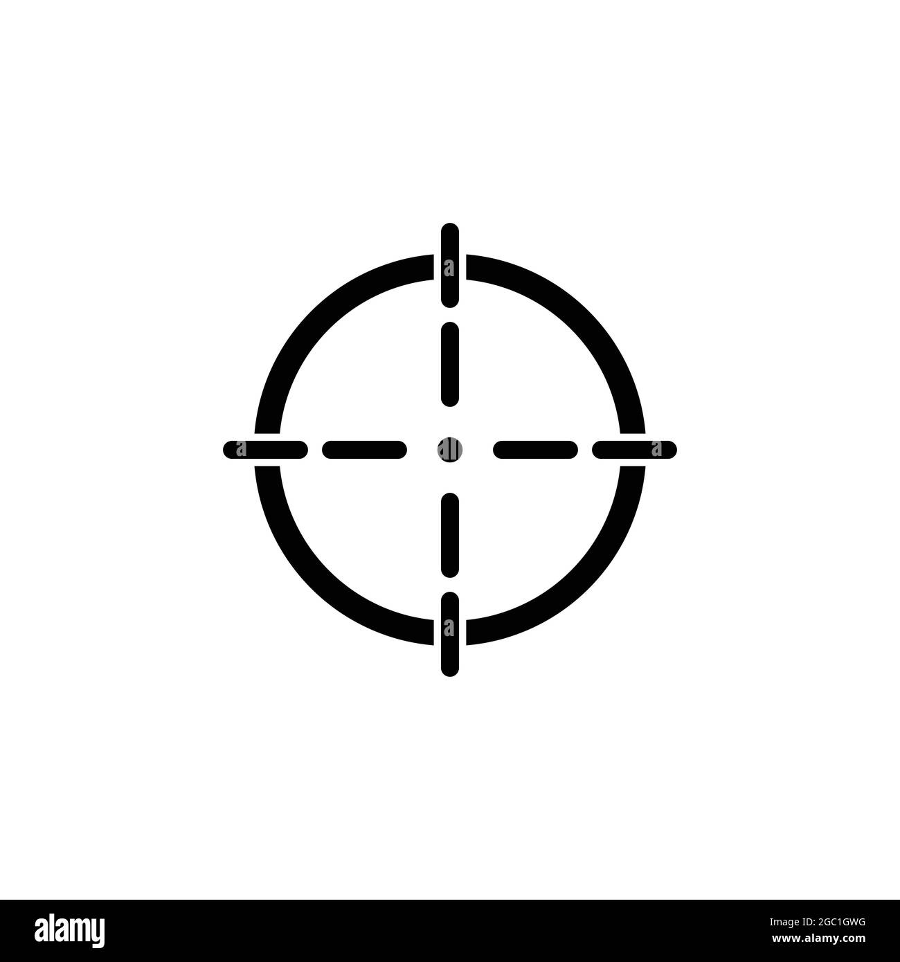 Target aim icon, archer sports game symbol. Game aiming sight dot ...