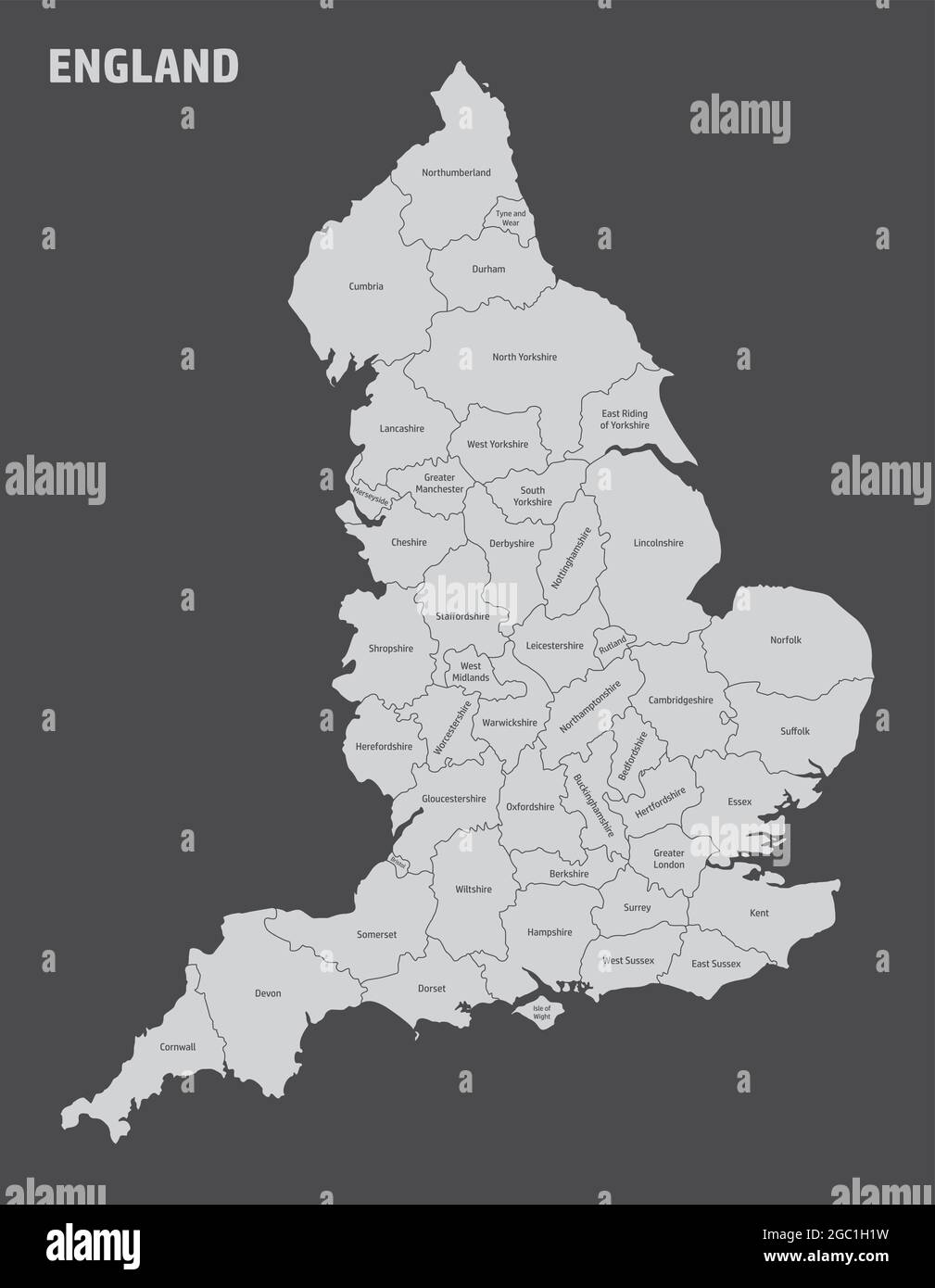 England wales map counties Stock Vector Images - Alamy