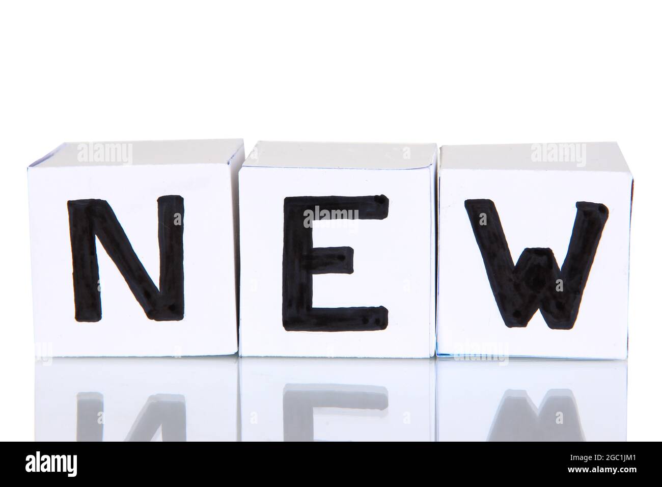 White paper cubes labeled "News" isolated on white Stock Photo - Alamy