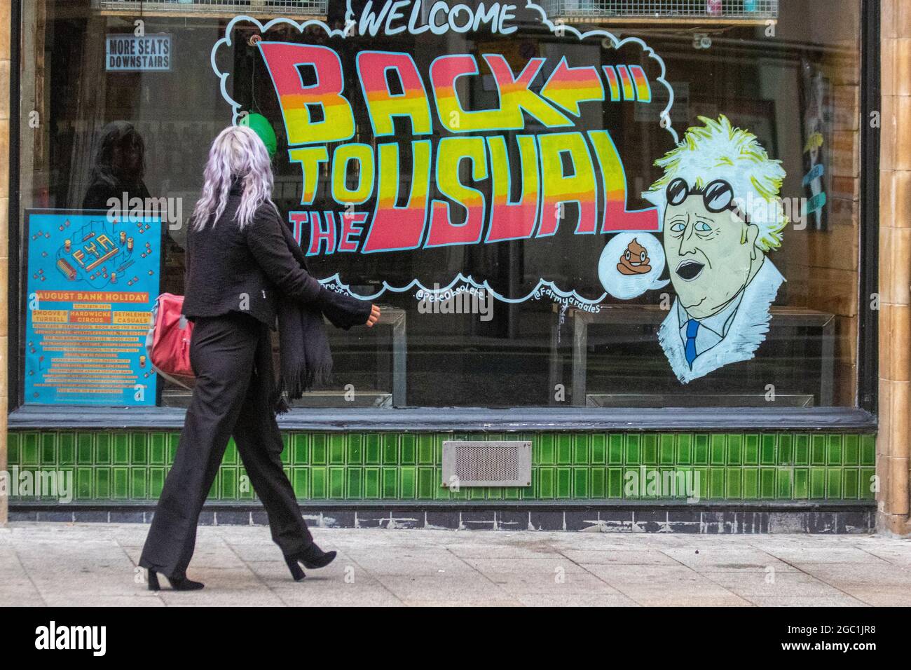 Boris Johnson 'Welcome back to the Usual' political cartoon mural in ...
