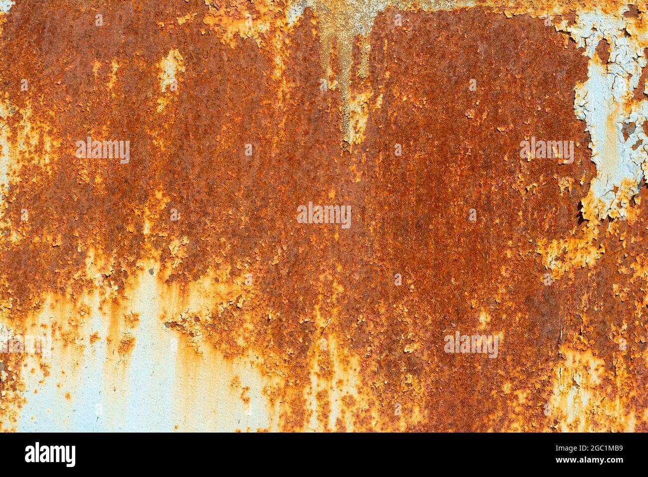 Rust.Old rusty metal background.An old blue metal wall with spots and ...
