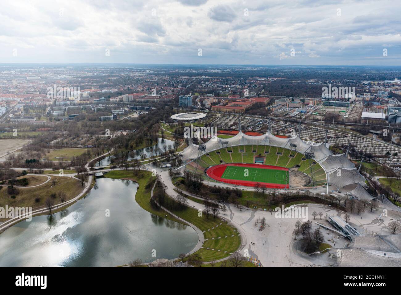 MUNICH, GERMANY - MARCH 09: Stadium of the Olympiapark in Munich ...