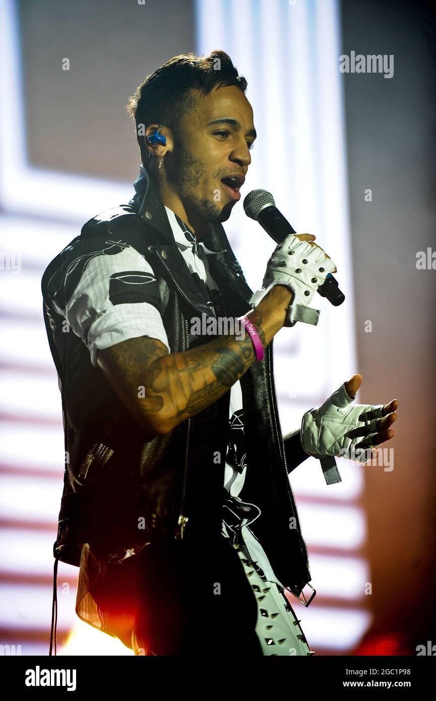 Aston merrygold jls performing live hi-res stock photography and images ...