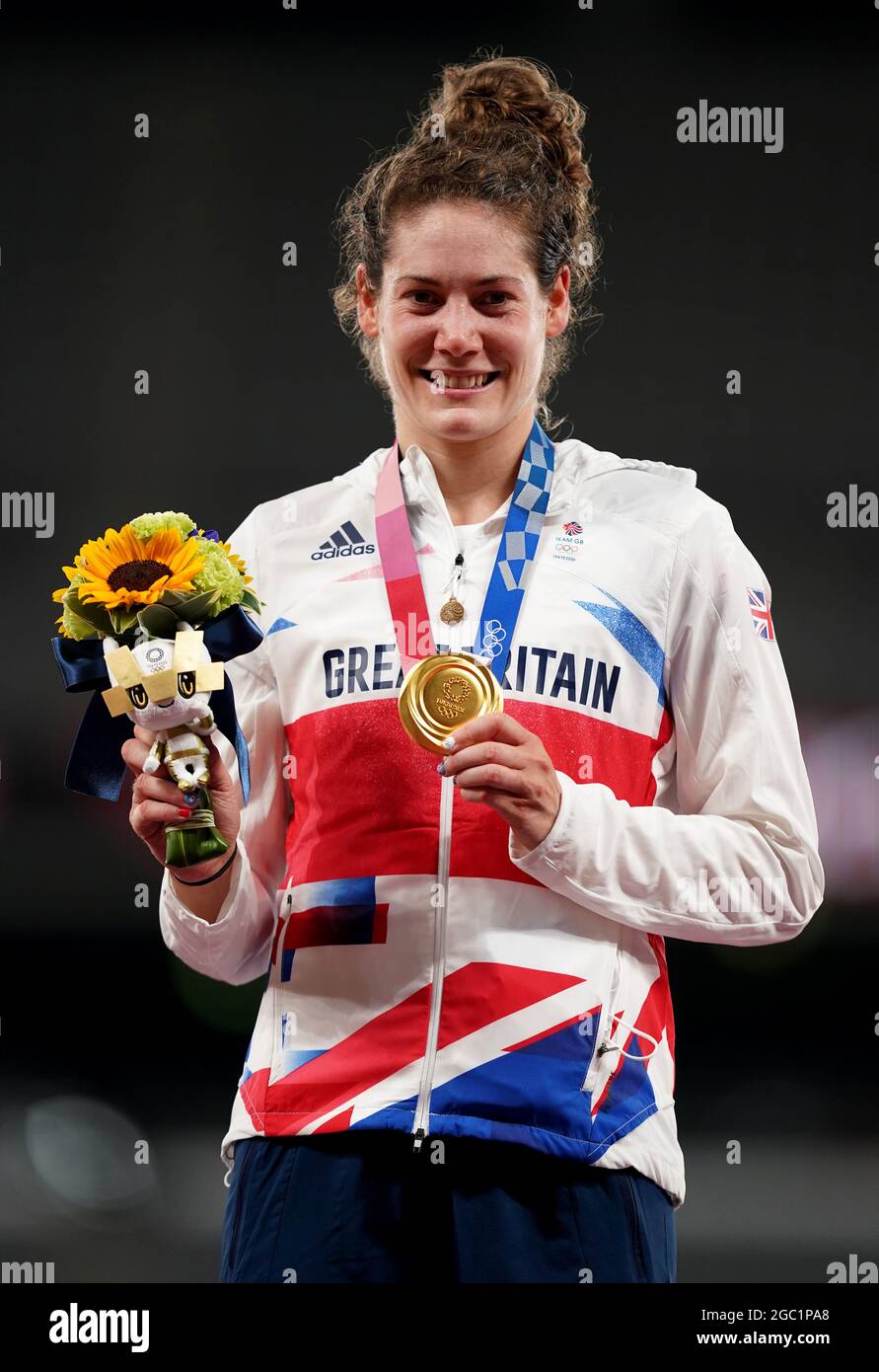Great Britain's Kate French after winning a gold medal in the Modern ...