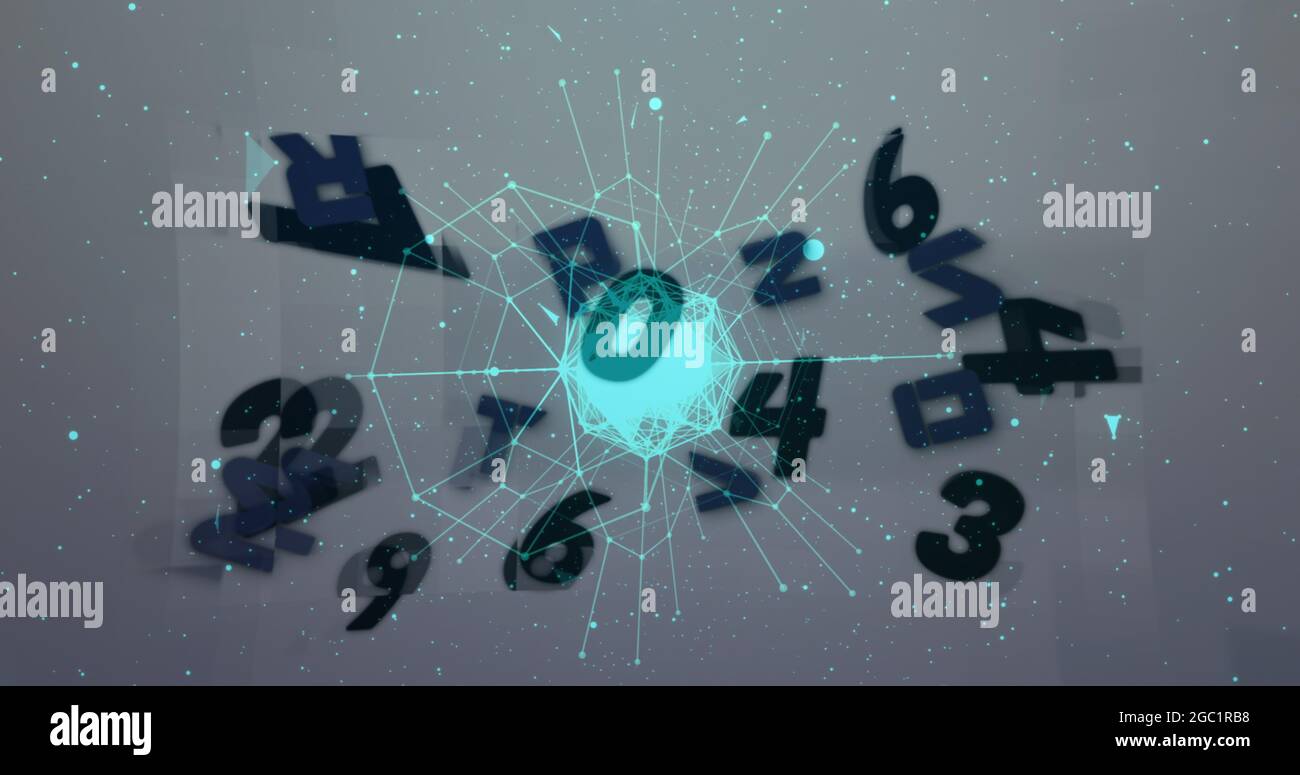 Image of numbers changing with network of connections Stock Photo - Alamy