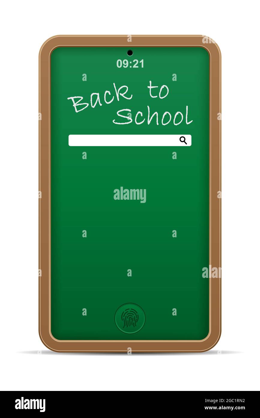school blackboard phone online education concept vector illustration ...