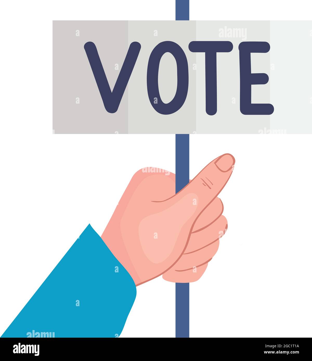 hand with vote label Stock Vector Image & Art - Alamy